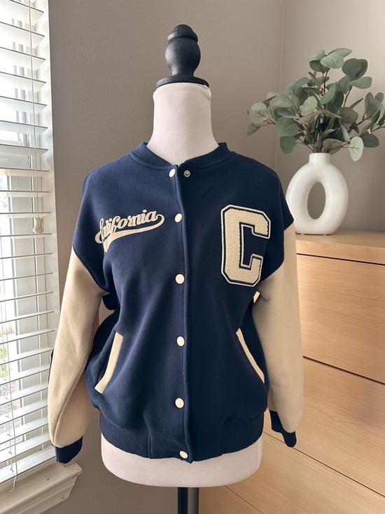 Zara | Jackets & Coats | Zara Kids Navy And Cream Varsity Jacket | Poshmark